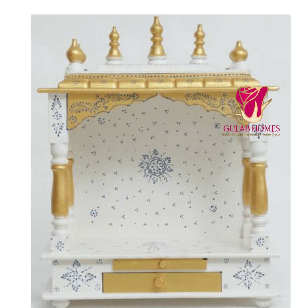 Pooja Mandir Solid Mango and Teakwood Handcrafted Customize Home Temple ...